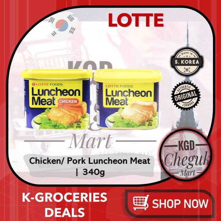 Lotte Foods Korean Spam Ham Pork Luncheon Meat Canned Food Goods 340g ...