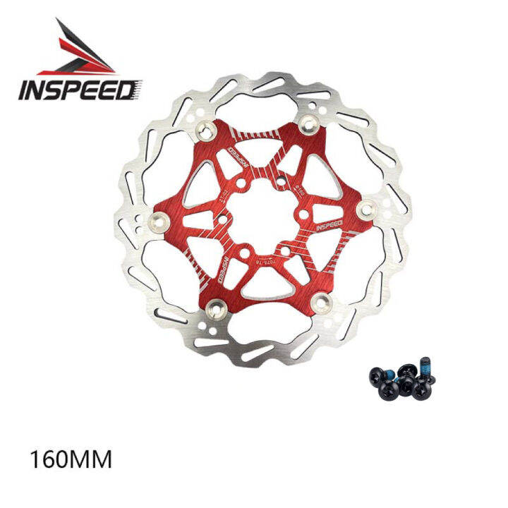 INSPEED Bicycle Floating Disc Brake Rotor 160mm With 6 Bolts Ultralight ...