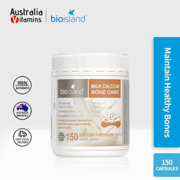 Bio Island Adults Milk Calcium Bone Care 150 Soft Gels Capsules | Lazada PH