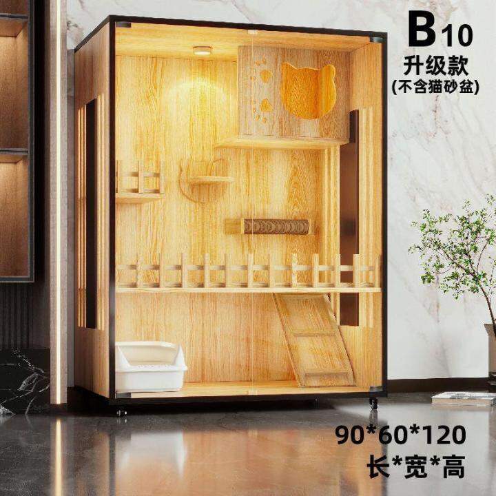 Solid wood cat cage villa cat cage cat house domestic cat villa indoor ...