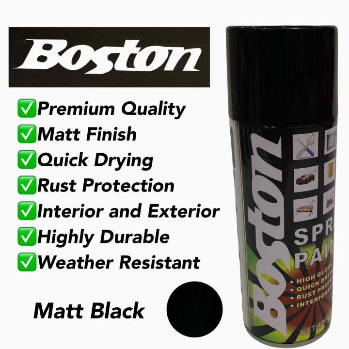 Boston Matte Black Spray Paint 400ml | Lazada PH