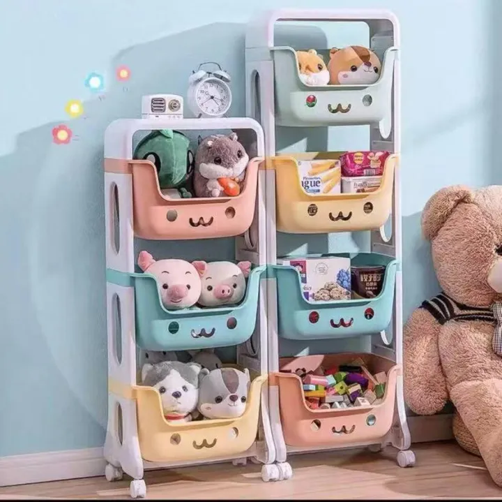 3layer Toys Organizer Trolley Kid Toys Storage Rack Easy to Assemble ...