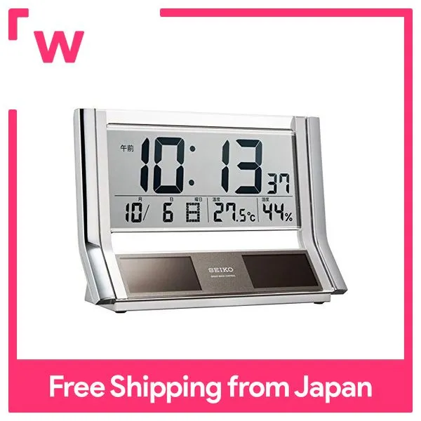 Seiko Clock Table Clock Hybrid Solar Radio Digital Calendar Temperature ...
