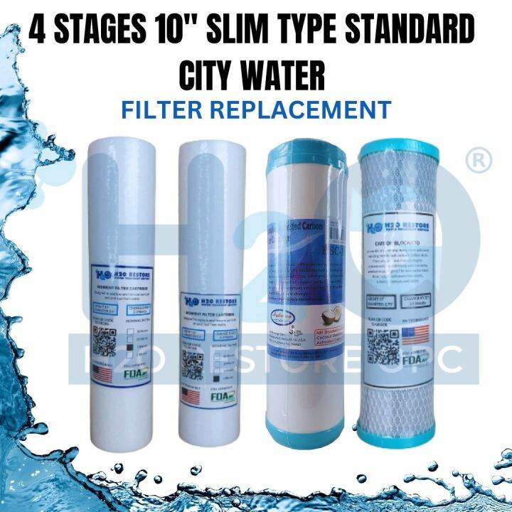 Water Filter 10" Slim Type Standard City Water Filter Replacement ...