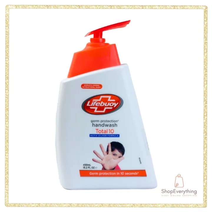 Lifebuoy Germ Protection Handwash Total 10 Active Silver Formula, 450ml ...