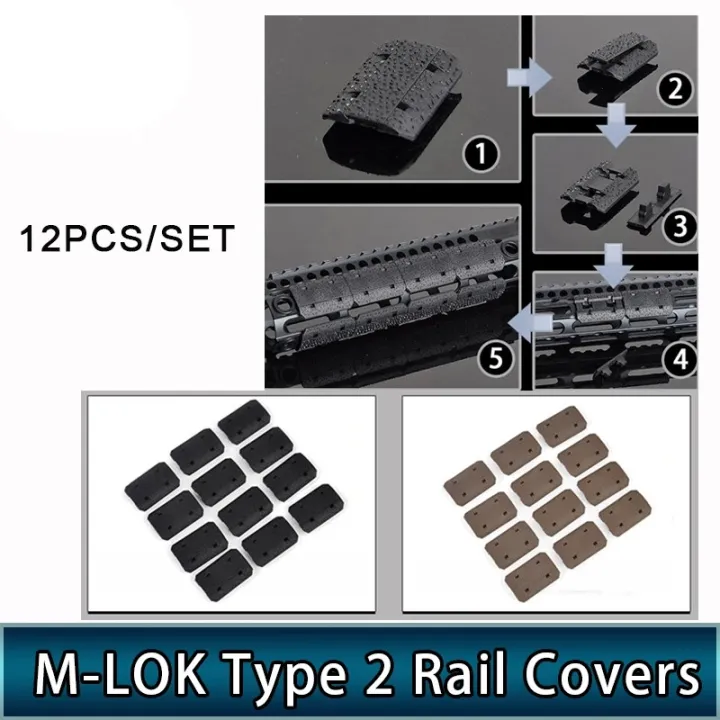 12PCS Tactical Mlok Type 2 Rail Covers eMag Pul Type for M-lok SLOT ...