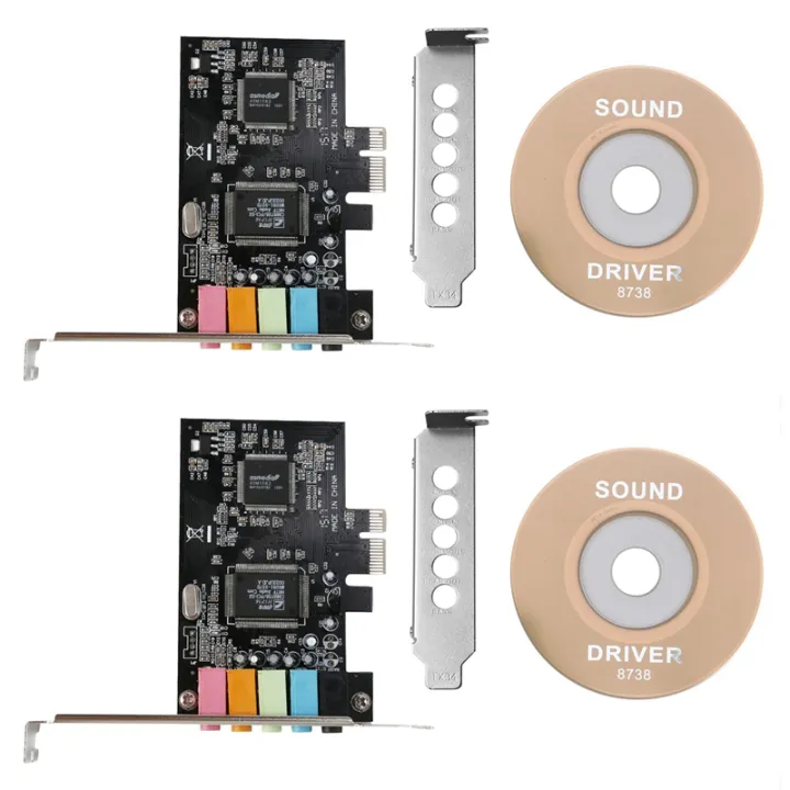 2X PCIe Sound Card 5.1, PCI Express Surround 3D Audio Card for PC with ...