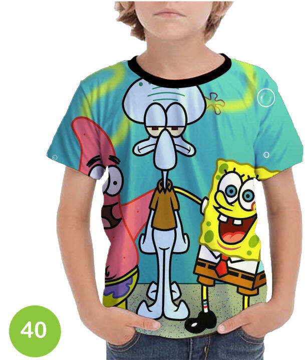 Baju SpongeBob SquarePants 3D Kaos Baju Series Anak #40 | Lazada Indonesia