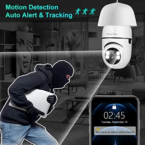 Light Bulb 1080P Security Camera, PTZ E27 Bulb 360 Degree Panoramic ...