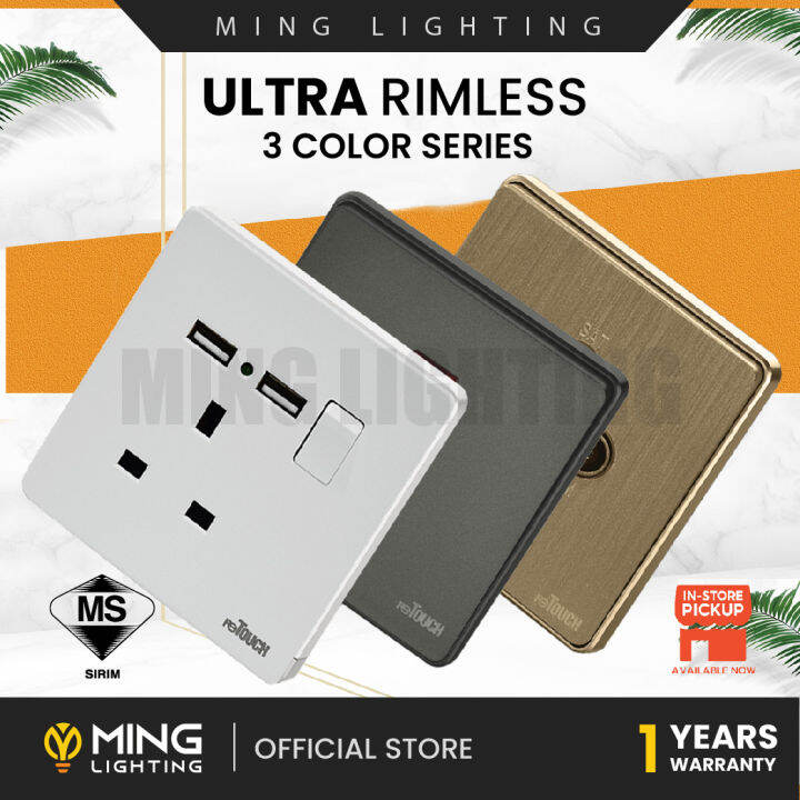 [SIRIM] Retouch Ultra Rimless Modern Socket Wall Switch Door Bell ...