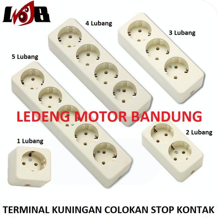 Terminal Kuningan 1 2 3 4 5 Lubang Colokan Stop Kontak Portable Arde ...
