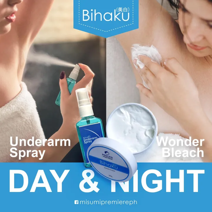 Original New UnderArm Whitening Set (Bihaku Underarm Spray and Bihaku Wonder Bleach 300g | Lazada PH