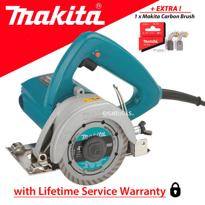 Makita 4100NH Concrete Cutter 4-3/8” 1,300W with Makita Carbon Brush CB ...