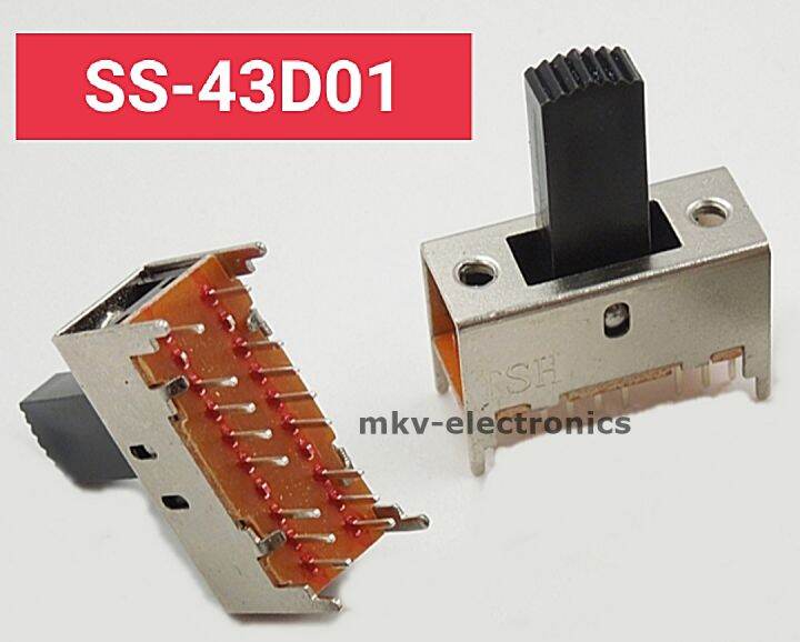(1ตัว) SS-43D01 , (4P3T) 3-4-1 สวิตซ์เลื่อน3ตำแหน่ง 16ขา สูง25มิลลิเมตร | Lazada.co.th