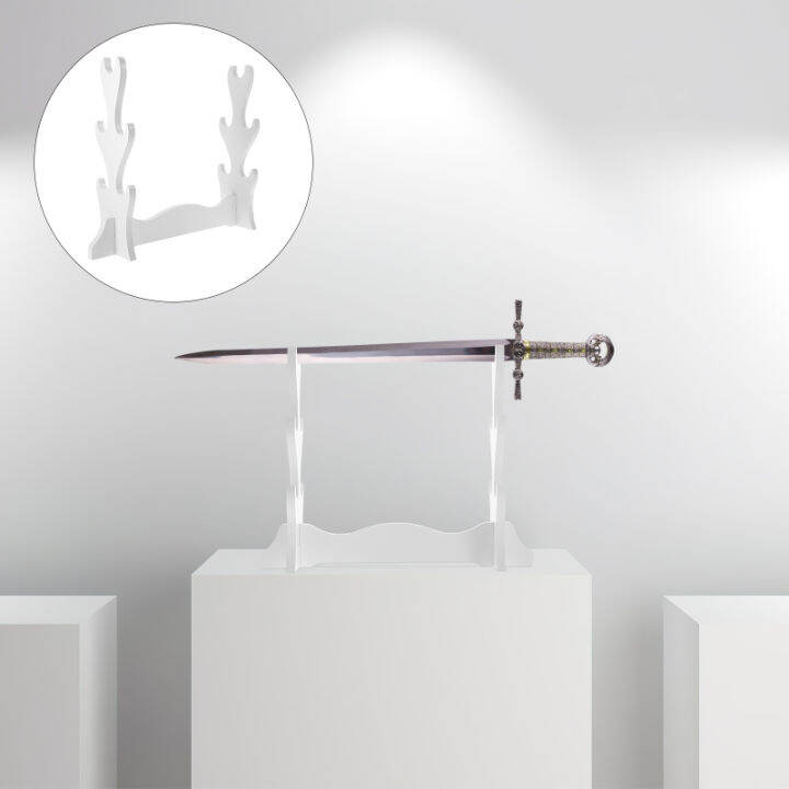 WINOMO Wooden Sword Stand Desk Topper Swords Home Décor Bracket Holder ...