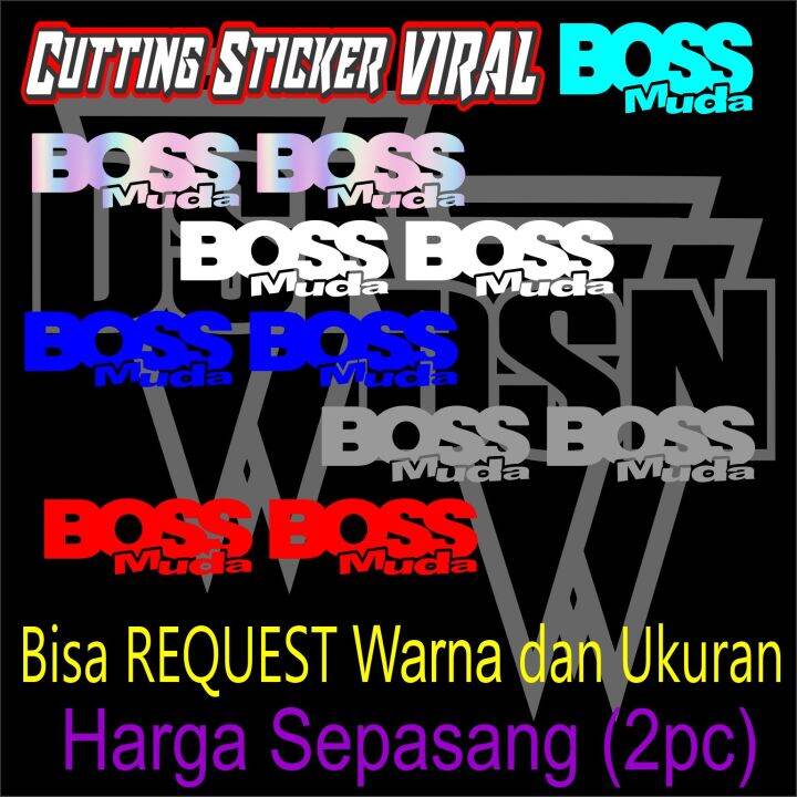 Cutting Sticker Stiker Variasi BOS MUDA Logo Sudah Satu pasang Motor ...