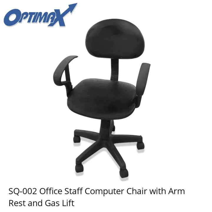 Optimax SQ-002 Standard Office Chair with Arm Rests & Gas Lift | Lazada PH