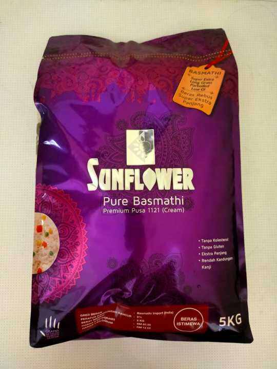 Sunflower Pure Basmathi Premium Pusa 1121 - Cream Rice (5kg) | Lazada