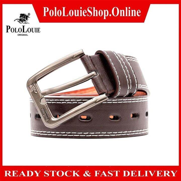 Original Polo Louie Men Leather Buckle Belt Luxury Stitches Waist Strap ...