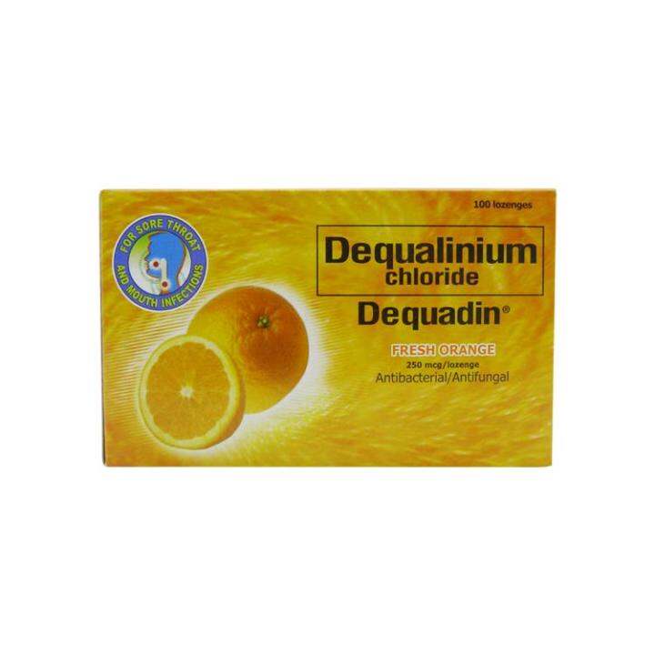 Dequadin Fresh Orange 250 mcg Lozenges Mouth / Throat Preparation para ...
