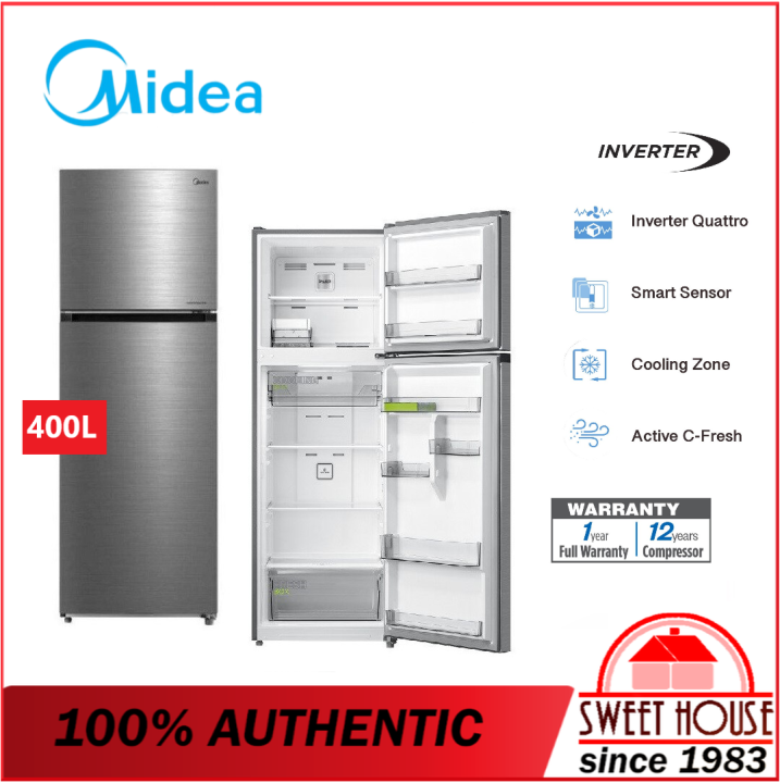 Midea 2 Door Inverter Refrigerator Fridge 400L MDRT489MTB46-MY / 490L ...