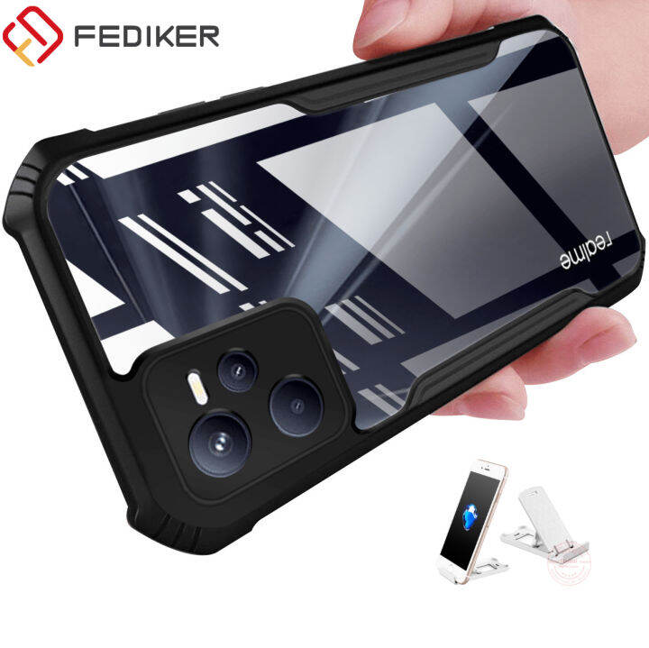 FEDIKER สำหรับ Realme C35 กรณีฮาร์ด【Beetle】ไฮบริดกันกระแทกบางใสปกคู่ ...