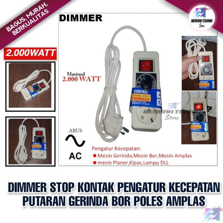 Dimmer Stop Kontak Pengatur Kecepatan Putaran Gerinda Bor Poles Amplas ...