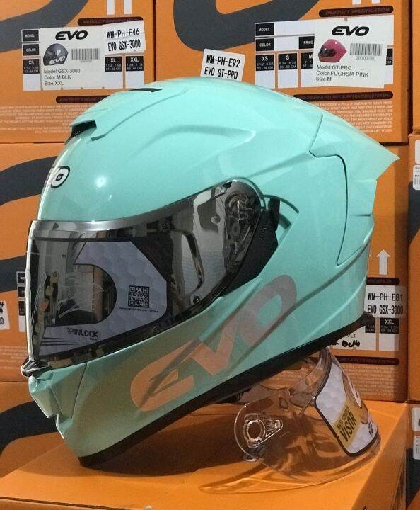 EVO GT-PRO Tortoise Blue Full Face Dual Visor Helmet with Free Clear ...