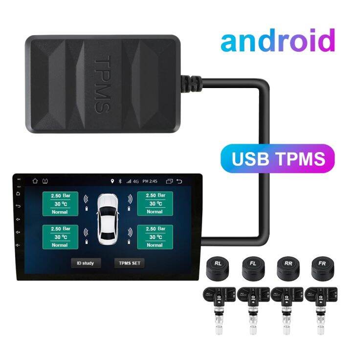 Usb Tpms Tire Voltage Monitoring System Android Tpms Spare Wheel Internal External Sensor For