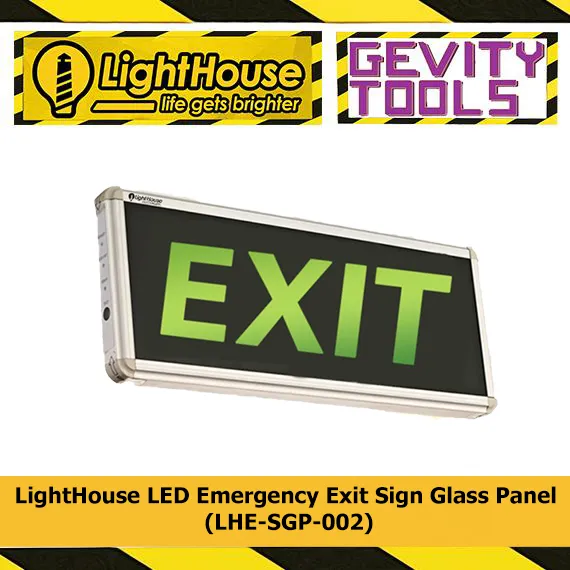 LightHouse LED Emergency Exit Sign Glass Panel (LHE-SGP-002) | Lazada PH