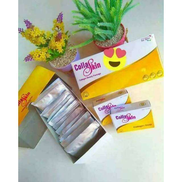 Collaskin Collagen Beauty Package 15 Teh dan 2 Sabun Collagen / Minuman ...