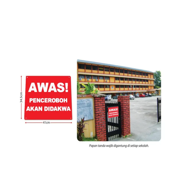 1 PC Notice Sign "Papan Tanda Awas" | Lazada