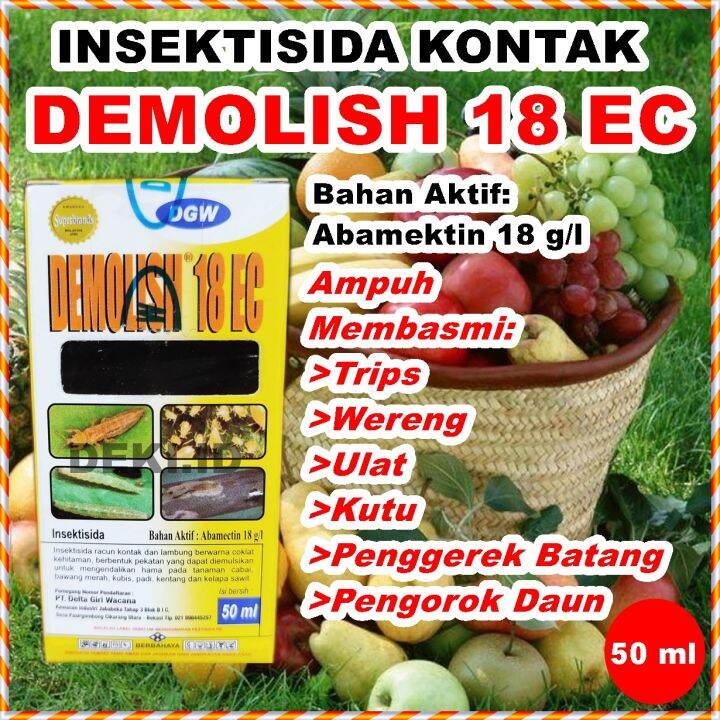 Insektisida Demolish 18 EC 50 ML Pestisida Kontak Obat Abamektin Hama ...