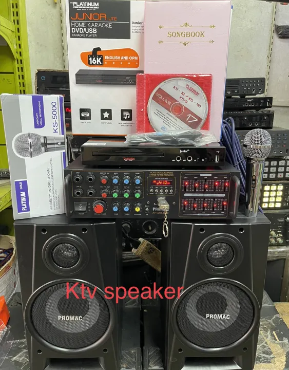 The platinum karaoke set ks-5 karaoke videoke platy & 12v Karaoke power Amplifier Promac AV ...