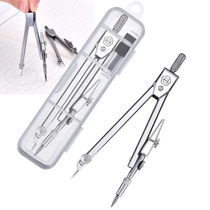 Durable Metal Drafting Tools Math Drawing Compass Set School Supplies ...