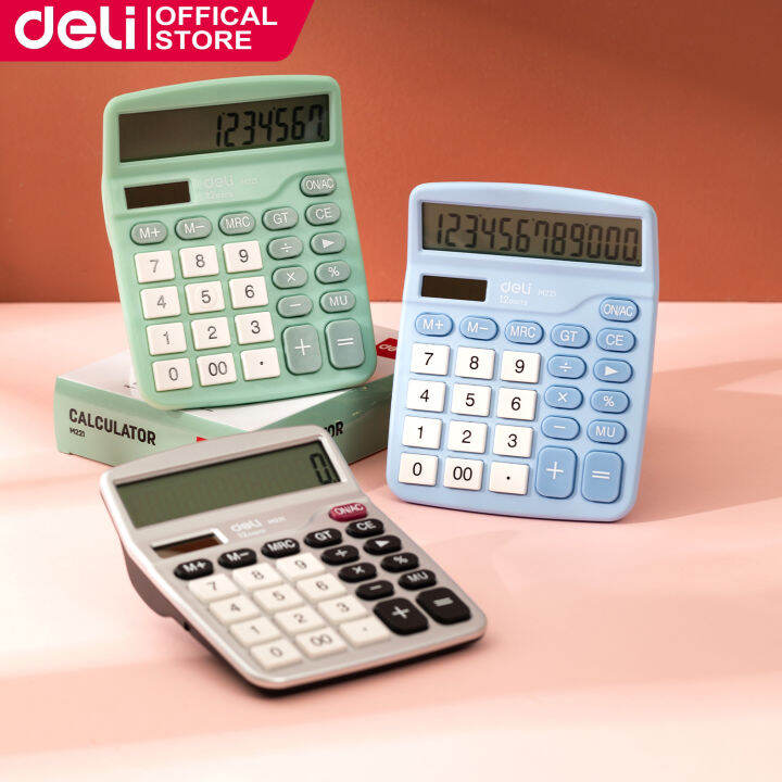Deli Desktop Calculator Basic Electronic Calculator Office Desk ...