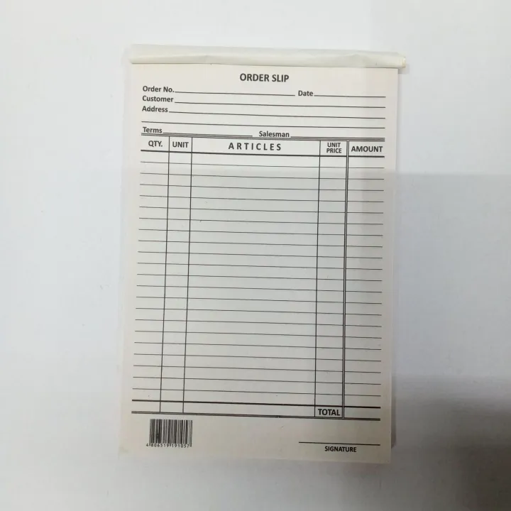 ORDER SLIP TRIPLICATE RECEIPT 8.5 X 5.5'' (5/10 PADS) | Lazada PH