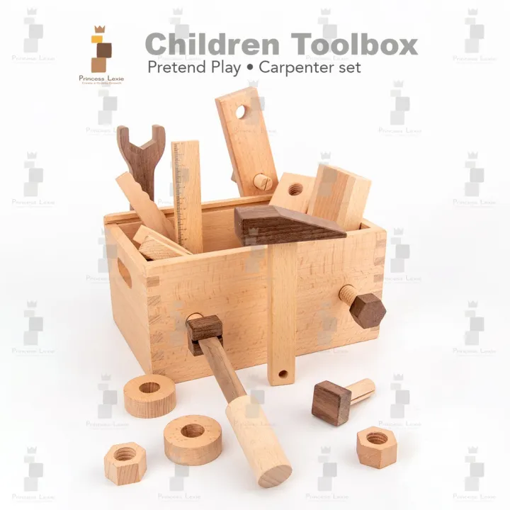 Princess Lexie Children Toolbox Carpenter Set Wooden Montessori Toy for ...