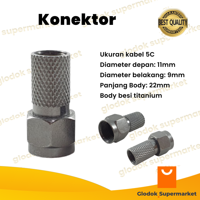 Konektor F Drat Jack Connector Jek TV Besi Titanium | Lazada Indonesia