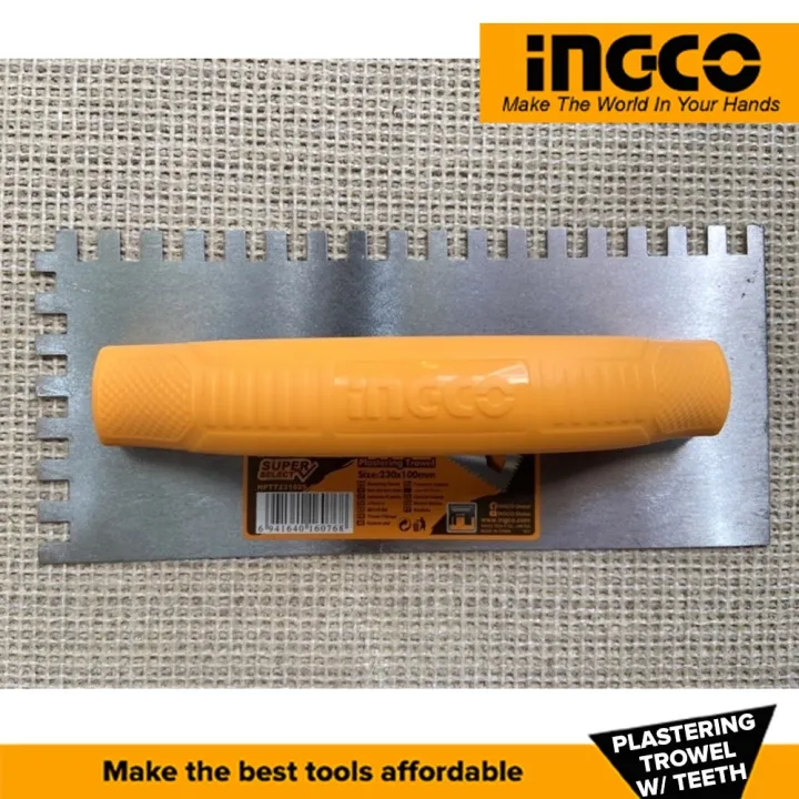 Ingco HPTT231025 Plastering Trowel with Teeth 230 x 100mm SUPER SELECT ...