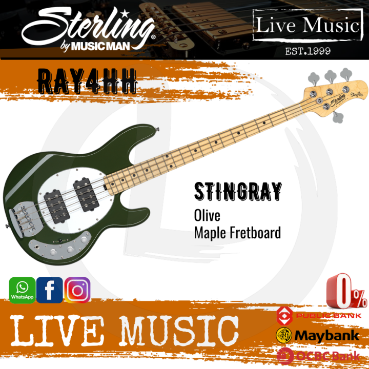 Sterling Ray4HH Stingray 4-String Electric Bass Guitar Maple Fretboard ...
