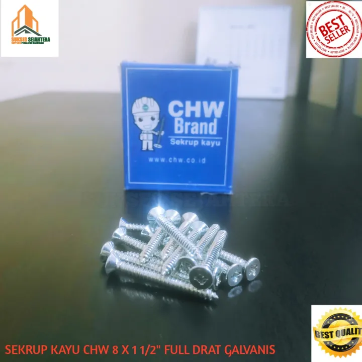 Skrup Kayu / Sekrup Kayu CHW 8 X 1 1/2" FullDrat Galvanis | Lazada ...