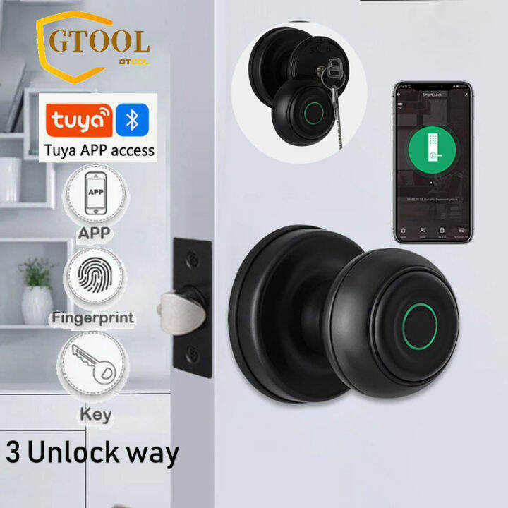 TUYA Fingerprint Biometric Smart Doorknob for Bedroom Apartment | Lazada PH