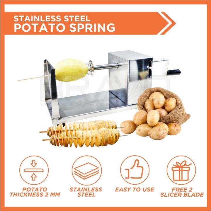 BRAVO Stainless Steel Twisted Potato Slicer (Mesin Kentang Spring) | Lazada