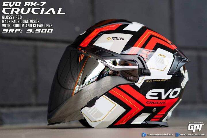 EVO HELMET RX7 CRUCIAL HALFACE DUAL VISOR | Lazada PH