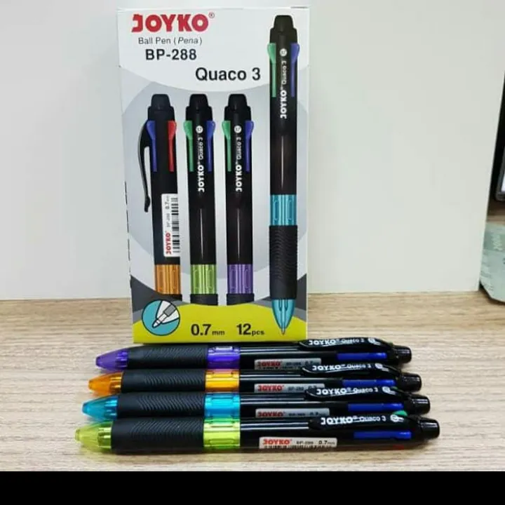 Ballpoint / Pulpen Joyko BP-288 Quaco 3 4 Warna 0.7mm | Lazada Indonesia