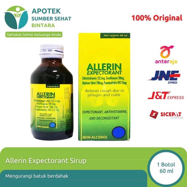 Allerin Expectoran Sirup Obat Batuk Berdahak 60 ml | Lazada Indonesia
