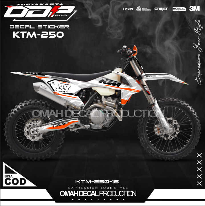 DECAL KTM 250 HONDA DEKAL STIKER KTM 250 DEKAL KUALITAS TERBAIK BANYAK PILIHAN WARNA MODEL ...