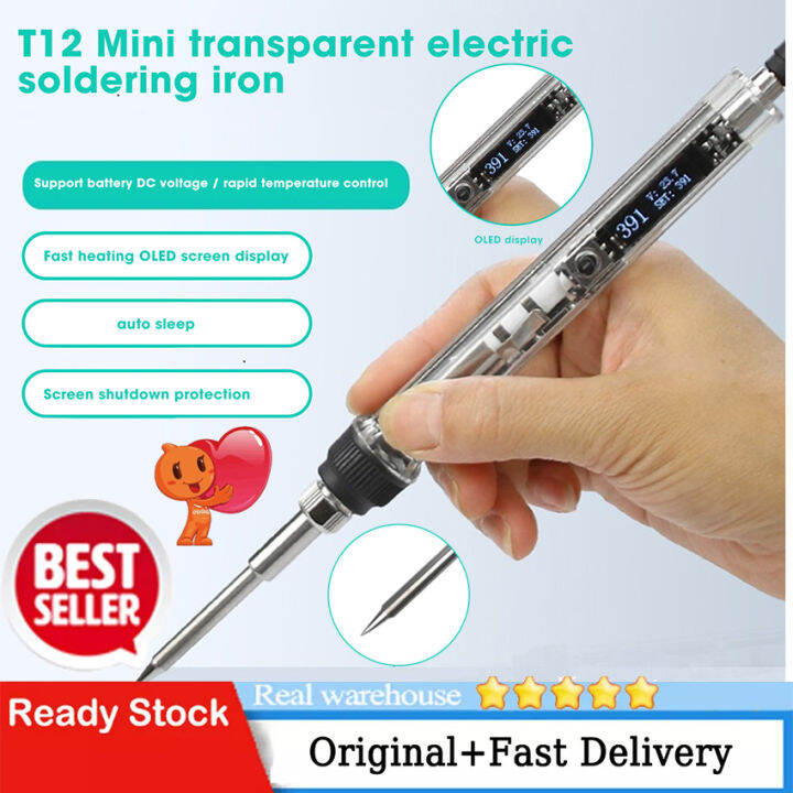 DC 12-24V 72W T12 Mini Electric Soldering Iron Adjustable Temperature ...