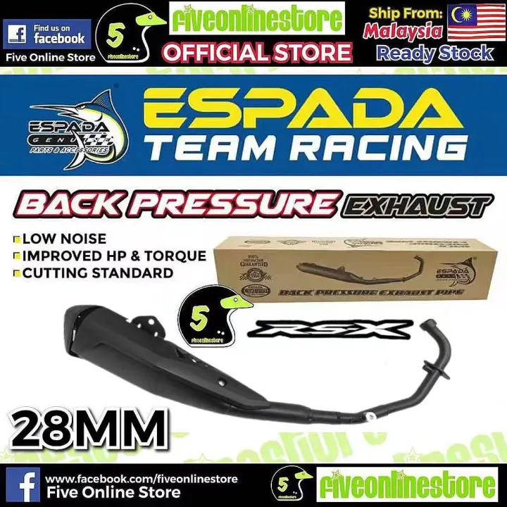 ESPADA Back Pressure RSX150 28MM Racing Exhaust Pipe RSX 150 Cutting Standard Ekzos Muffler ...
